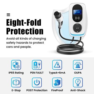China IP 65 Level MAXPOWER OCPP CCS2 22kw Wall Mounted EVSE AC Commercial EV Charger with LAN Network Connection for sale