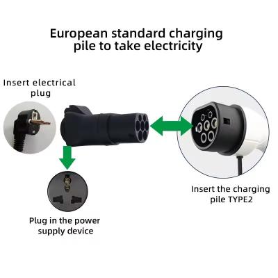 China Qiaoyi AC Type 2 Ev Charging Station Type2 Interface Standard to International Power Plug Sea Adapter for sale