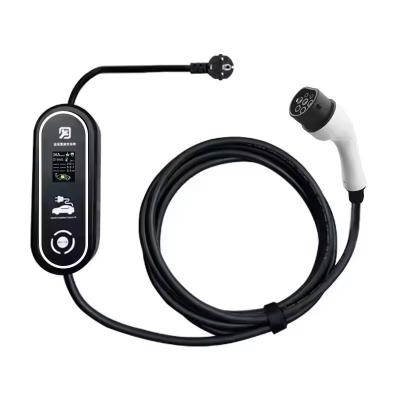 China 16A Output Current Type 2 EV Charger with LED Display for 3.5kW Electric Vehicle Level 2 Charging at 220V Input Voltage for sale