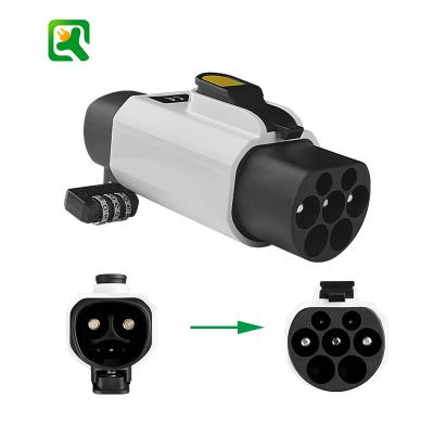 China Nacs to Gbt Style EV Charger Adapter 7kw 220V Compatible with Nacs and GBT Portable 32A Adaptor Car Charging Converter for sale