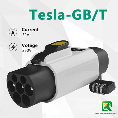 China Nacs to Gbt Style EV Charger Adapter 7kw 220V Compatible with Nacs and GBT Portable 32A Adaptor Car Charging Converter for sale