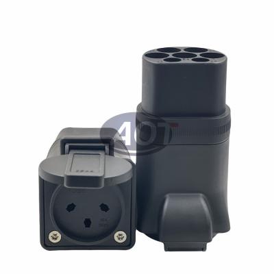 China Convenient Portable Type 2 to Israel Type H Socket EV Plug Convertor Connector Adapter for 2019- Tesla Electric Models for sale