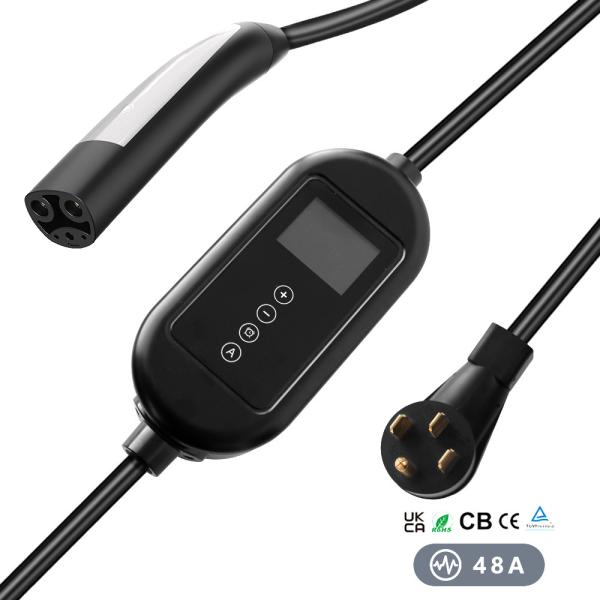 Quality 11KW Adjustable Portable EV Charger Station 48A 1 Phase For Tesla for sale