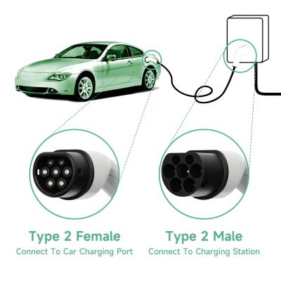 China E-mingze Factory Wholesale New 22KW Portable Type 2 Electric Vehicle Charging Cable Three-Phase Extension Line Connection 22KW for sale