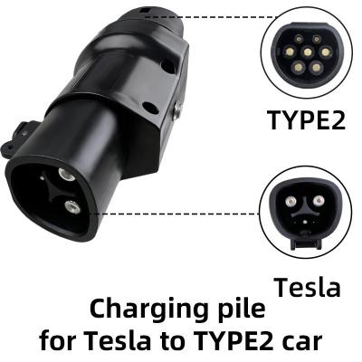 China E-Mingze 's Tesla to Type 2 Adapter Portable 7kw AC Electric Vehicle Charging Pile with High Output Power Current 32A for sale