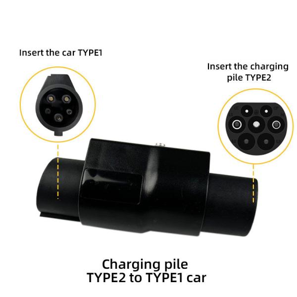 Quality e-mingze Type2 to Type1 EV Charging Adaptor Secure Your Charging with Antiflamin for sale