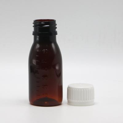 Cina Cappuccio a prova di manomissione PET 2OZ 60ml Bottiglia di sciroppo per la tosse per il contenitore di stoccaggio lubrificante per olio in vendita