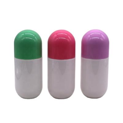 Chine 250 ml/8 oz PET Bouteille en plastique de qualité alimentaire en forme de capsule brillante avec bouchon à vis et joint thermique à vendre