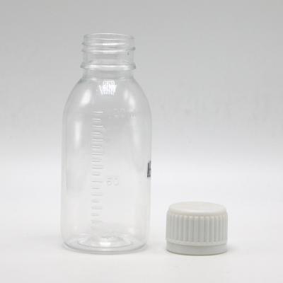 China 100 ml ronde esdoornhoest siroop vloeibare fles met schroefdeksel en warmteverzegeling Te koop