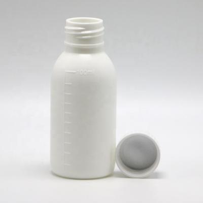 Cina 30 mL/50 mL/100 mL PP Bottiglia di medicinali liquidi bianchi con corpo a scala e serigrafia in vendita