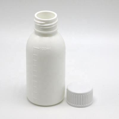 Cina 30 mL/50 mL/100 mL PP Bottiglia di medicinali liquidi bianchi con corpo a scala e serigrafia in vendita
