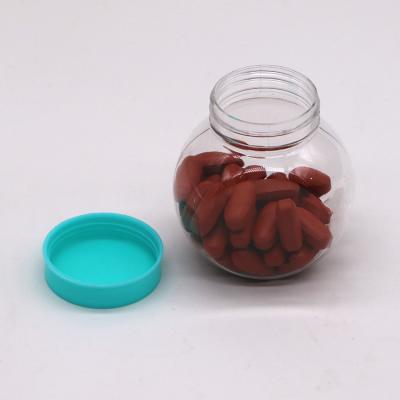 Cina 70ML/CC Bottiglia di plastica rotonda in PET Ideale per snack dolci e deposito di alimenti in PET in vendita