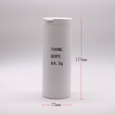Cina Contenitore di pillole di plastica rondo e retto in HDPE da 700 ml per gomma da masticare e imballaggi alimentari in vendita