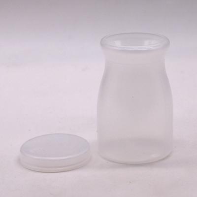 Cina Logo personalizzato Bottiglia rotonda di budino in PP da 100 ml Perfetta per latte e alta temperatura in vendita