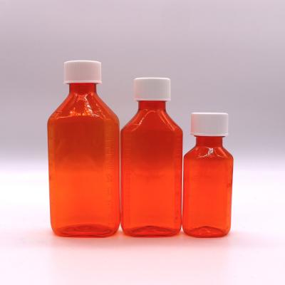 中国 カスタム カラー 透き通る PET プラスチック 口腔液体シロップ ボトル 測定尺度 販売のため