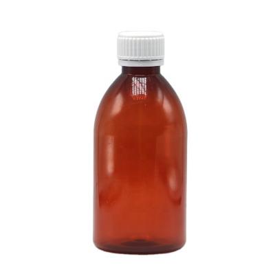 中国 250ml 丸いアンバー レシピ薬局 PET液体薬 蓋付き 縮小容器 販売のため