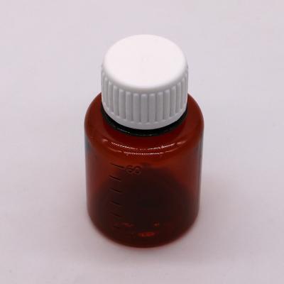 中国 2OZ/60ml/cc PET ブラウン メディシン グレード スケール タバコオイル用液体包装ボトル 販売のため