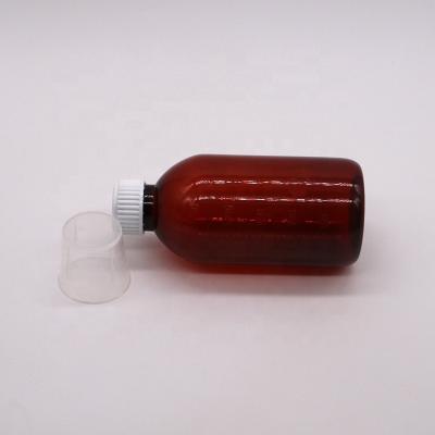 Cina 250 ml Bottiglia di medicinali liquidi PET Amber con tappo a vite e contenitore per farmaci in vendita
