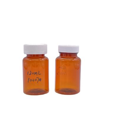 Chine Bouteille en PET de couleur ambre de 120 ml avec bouchon à vis blanc/ bouchon étanche à l' enfant 2780 pièces à vendre