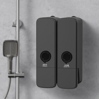 China ABS Double Soap Dispenser Wall Mounted For Hospital Home And Office Eco Friendly for sale