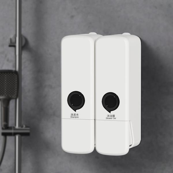 Quality Double Pump Manual Soap Dispenser Wall Mounted 300ml*2 Capacity For Home And Hotel for sale