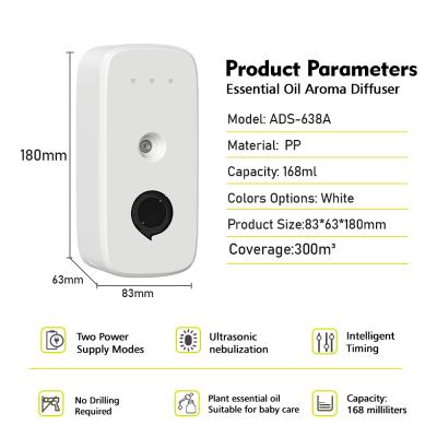 China Wall Mounted 168ml Remote Control Aroma Diffuser Remote Control With 8dB Noise for sale