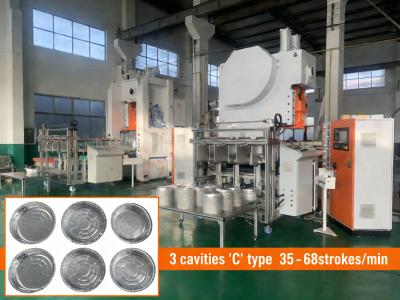 China LK-T63 Aluminum Foil Container Machine with Lithium Based Ester Lubrication, Durable C-Frame Construction, and 3-Cavity Mold Design for sale