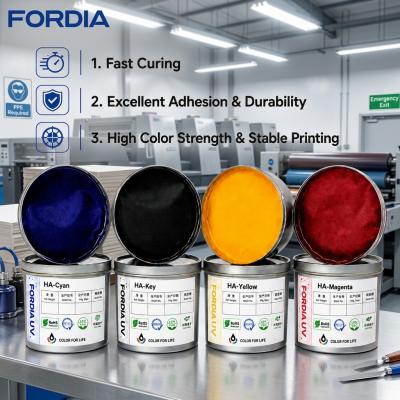 China High Adhesion LED UV Offset Printing Ink Plastic Film PVC PET Metallic Surface for sale