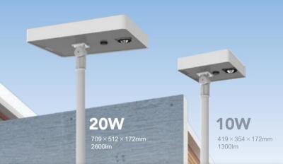 China 10W 20W All In One Solar LED Street Light 130lm/W IP65 CE RoHs Approved for sale