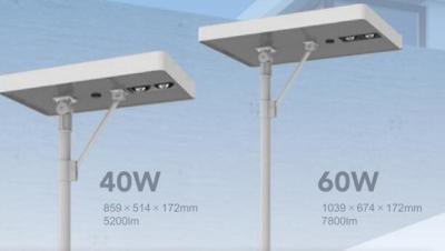 China 40W 60W All In One Solar Street Courtyard Light With Remote Controller Easy Installation for sale