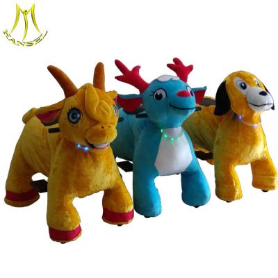 China Hansel cutton plush electric scooter and animales electricos montables with motorized plush riding animals for sale