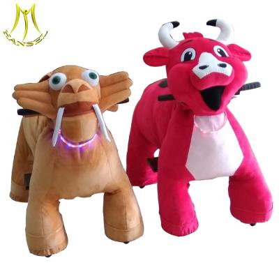 China Hansel amusement mall ride on animals toys and plush zoo animal model with children ride on furry animal for sale