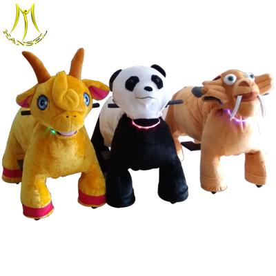 China Hansel coin operated motorized animals and plush animal scooter for mall with battery operated plush animals for sale