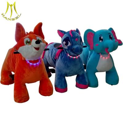 China Hansel children amusement ride fun center equipment and coin operated motorized animals and motorized animals for mall for sale
