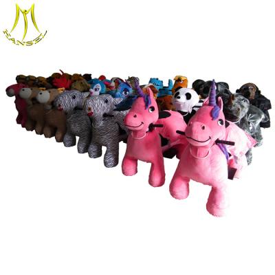 China Hansel  2017 new design coin operated plush motorized animals moving horse in supermaket for rent for sale