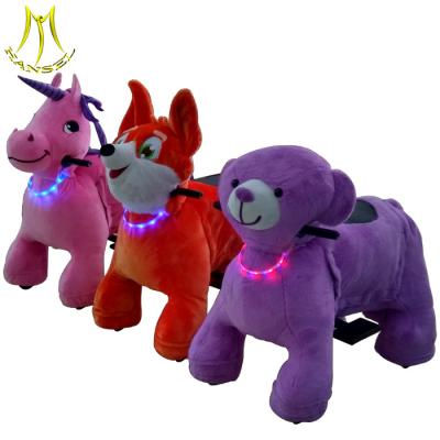 China Hansel coin operated plsuh ridinfg animals and kids stuffed toy animal scooter with children ride on animal toys for sale