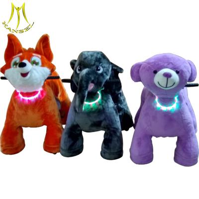 China Hansel stuffed animal riding toys and coin operated motorized kid animal and plush motorides animal in mall for sale