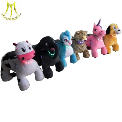 China Hansel animal ride electric plush and battery operated plush animals scooter with toy animal ride for mall for sale