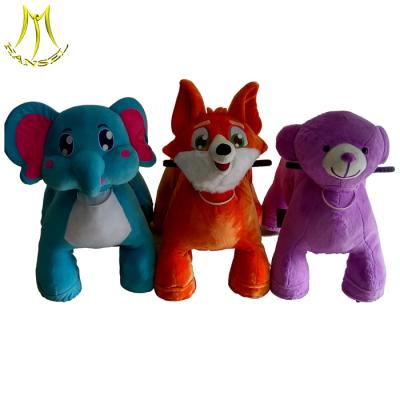 China Hansel  low price stock coin operated plush animal toy rides electrical animal toy car factory for sale