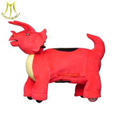 China Hansel stuffed electrical animal ride and motorized plush riding animals with ride on toys for twins for sale