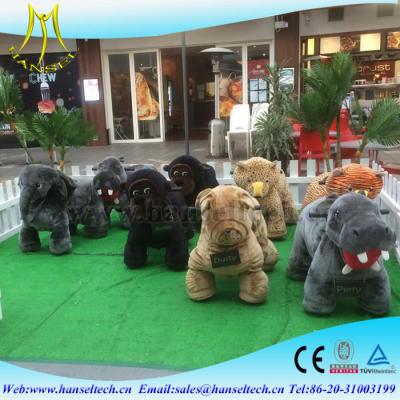 China Hansel  coin operated kids amusement rides plush animal scooter happy wheels game for sale