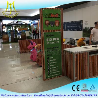 China Hansel  shopping mall indoor plush toy electric car walking animal toys rides for sale