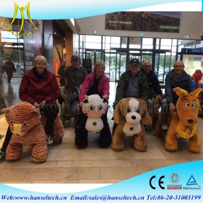 China Hansel  coin operated animal joy rides happy rides plush toys stuffed animals on wheel for sale