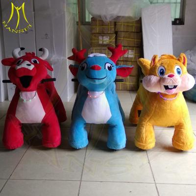 China Hansel amusement park games factory and indoor carnival animal rides for rent with motorized plush riding animals sale for sale