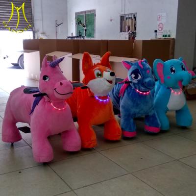 China Hansel coin operated rideable animal toy and amusement  plush motorized riding animals with coin plush animal scooter for sale