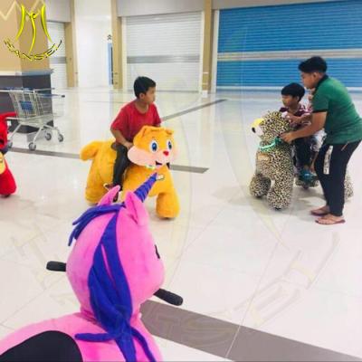China Hansel hot sale plush walking animal toy rides electric go karts toy horse on wheels for sale