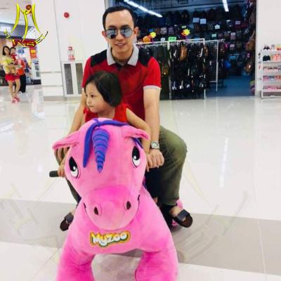 China Hansel amusement toy horse on wheels kids walking car animal and plush scooter for sale