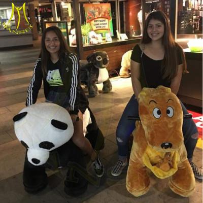 China Hansel game center plush coin operated electronic animal scooter riding for sale