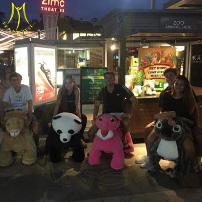 China Hansel coin operated carnival games ride on plush animal 4 wheel animal bike for sale