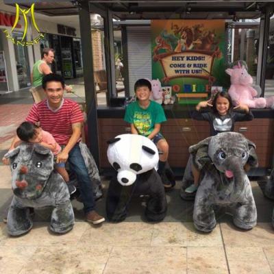 China Hansel factory price toys amusement park  plush toy horse on wheels motorized animals for sale for sale